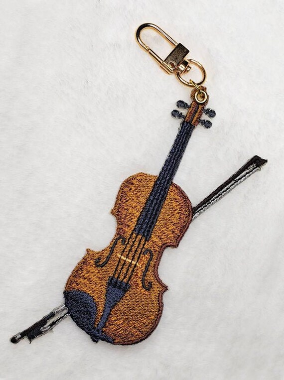 Violin Violin Embroidery Patch Violin Key Holder Key | Etsy