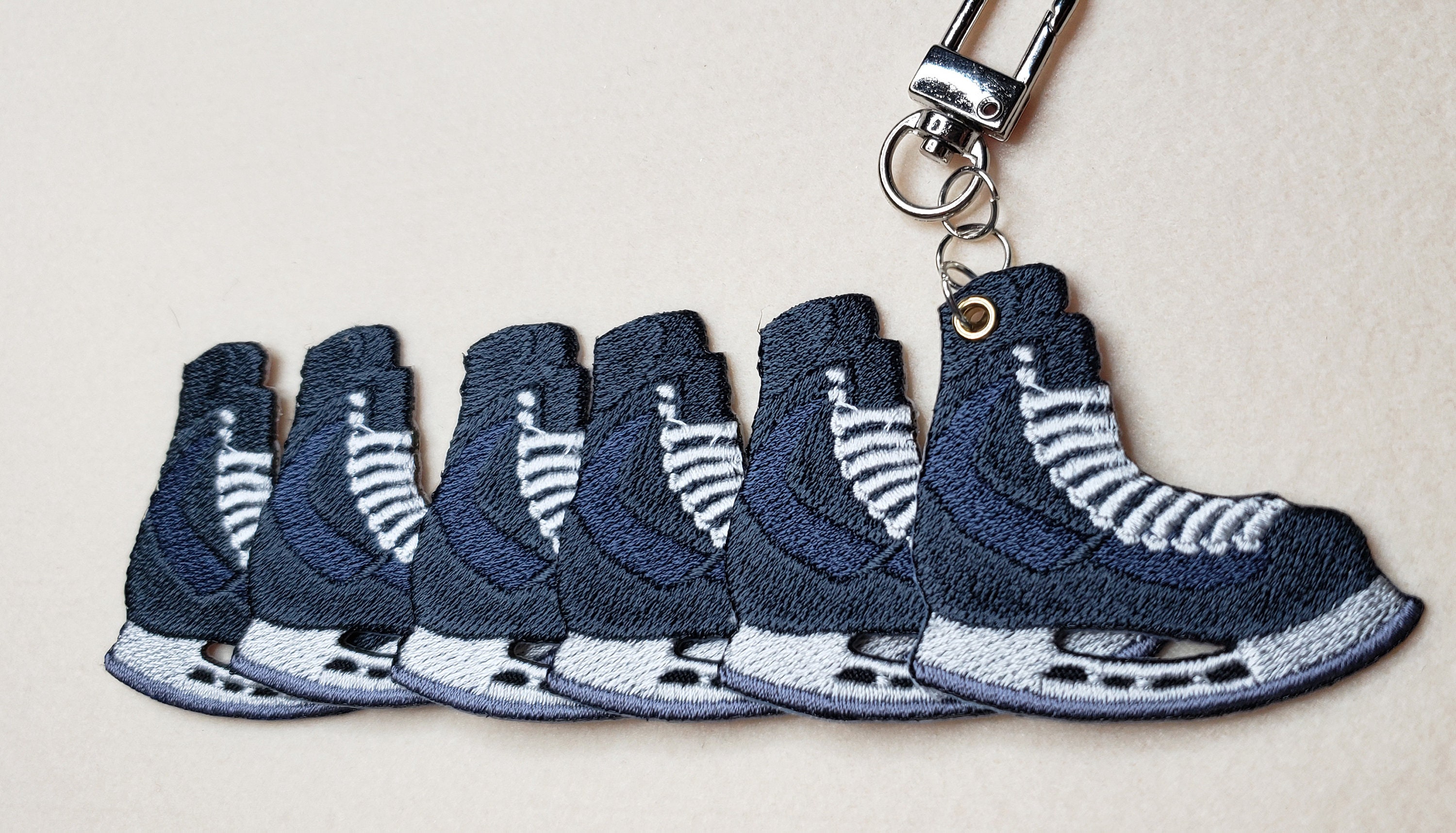 Hockey Embroidery Patch Hockey key Chain Iron on | Etsy