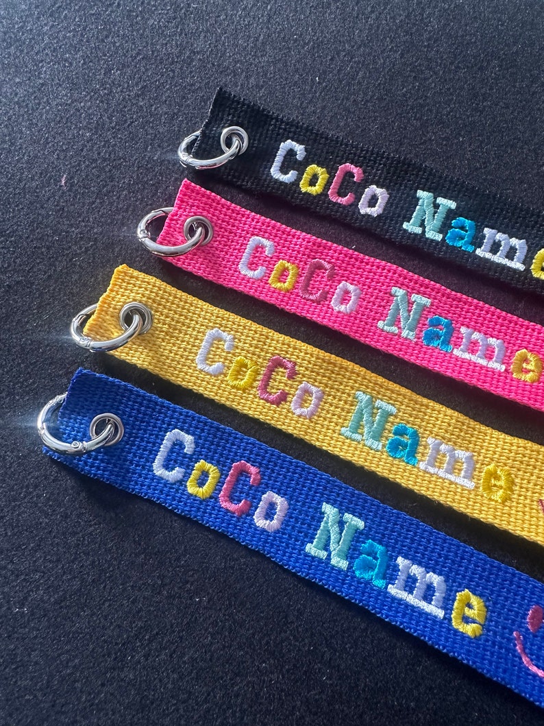 Personalized School Bag Tag Embroidery Accessory Kids Name - Etsy