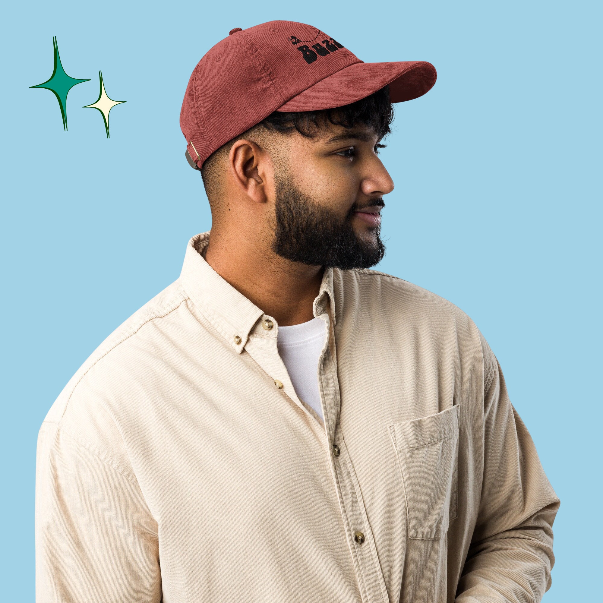 Buzz off Bee Embroidered Corduroy Hat, Nature Lover Gift for Granola ...