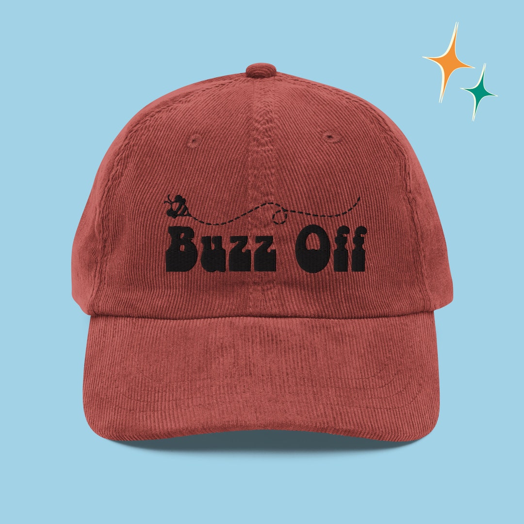Buzz off Bee Embroidered Corduroy Hat, Nature Lover Gift for Granola ...