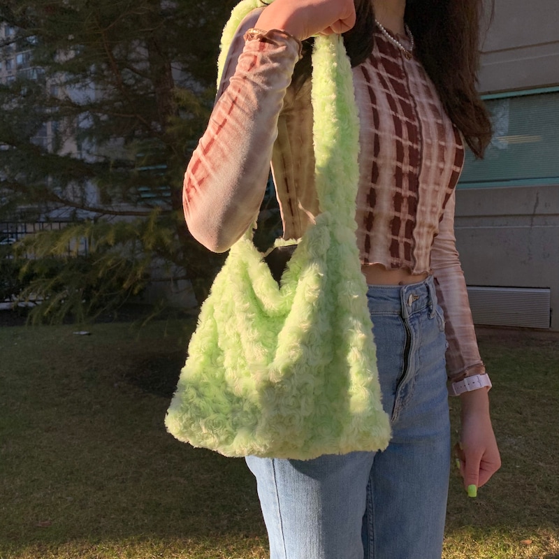 Fuzzy Tote Bag - Etsy