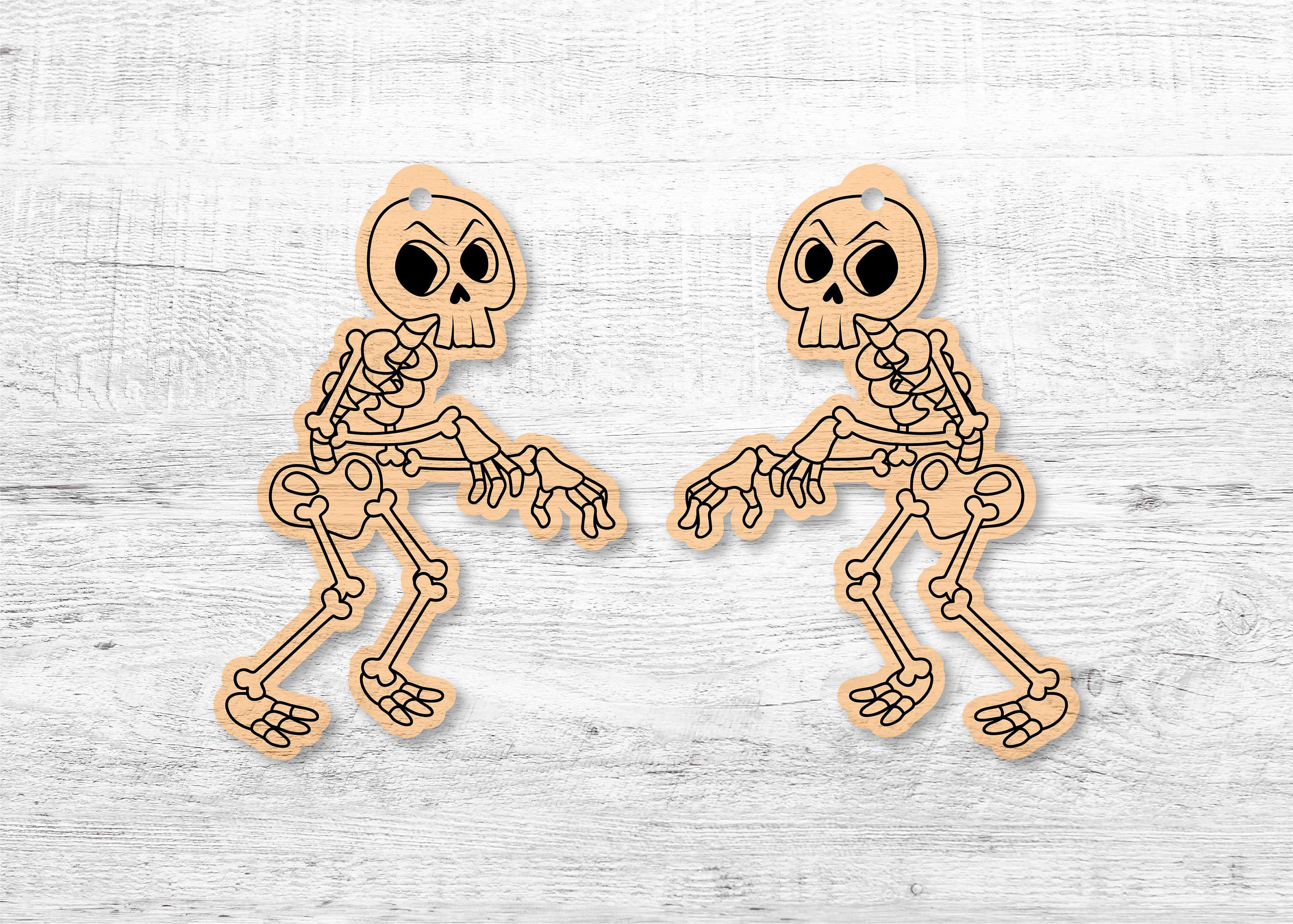 Skeleton Dangle Earrings Bundle SVG Halloween Hanging - Etsy