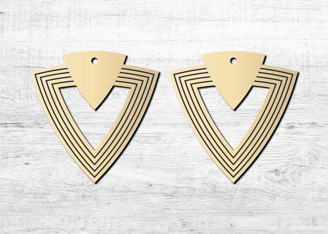 Geometric Earring SVG File, Interlocking Triangles - Etsy