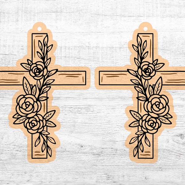Cross Earrings Svg - Etsy