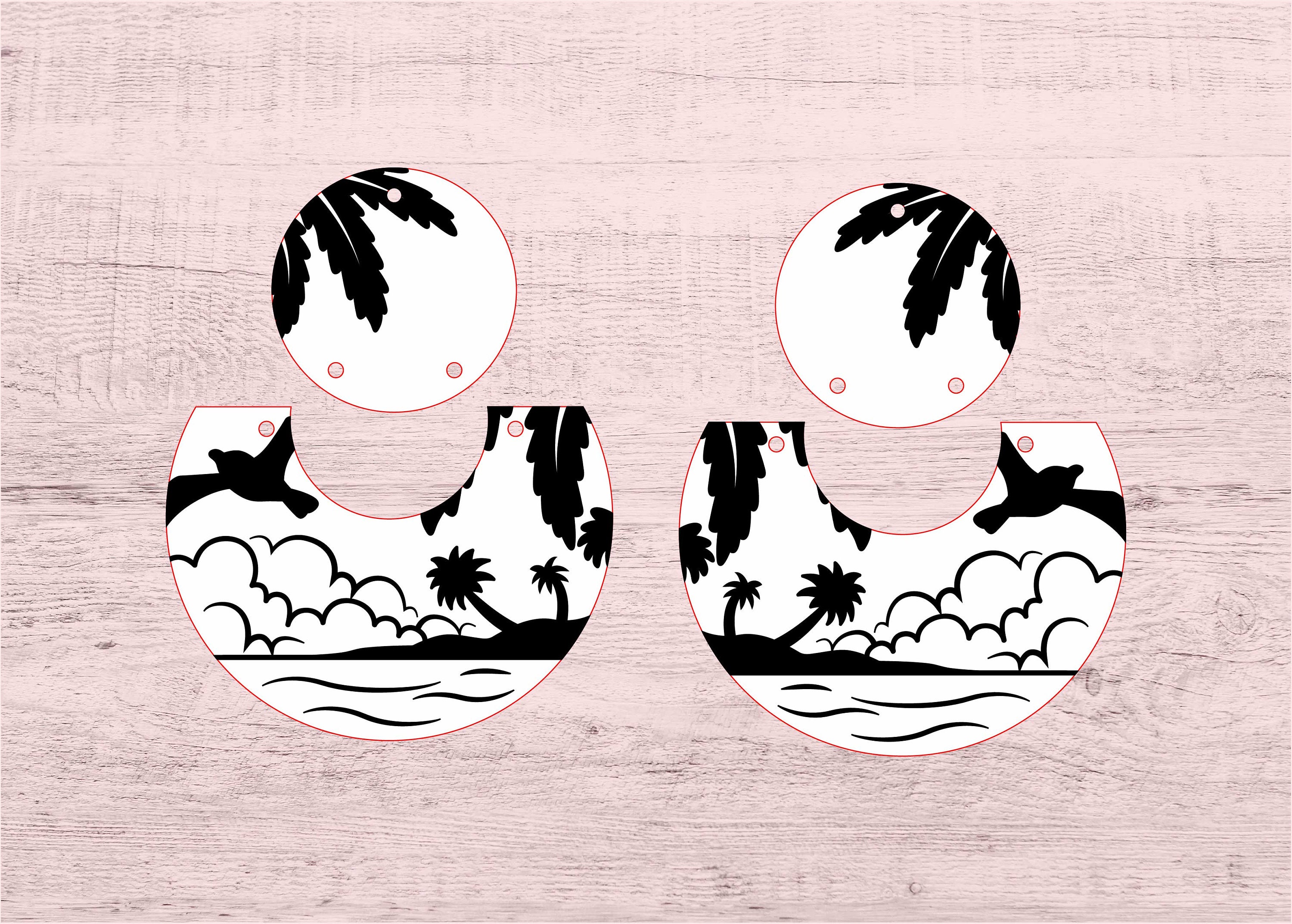 Summer Beach Dangle Earring Laser Cut File SVG - Etsy