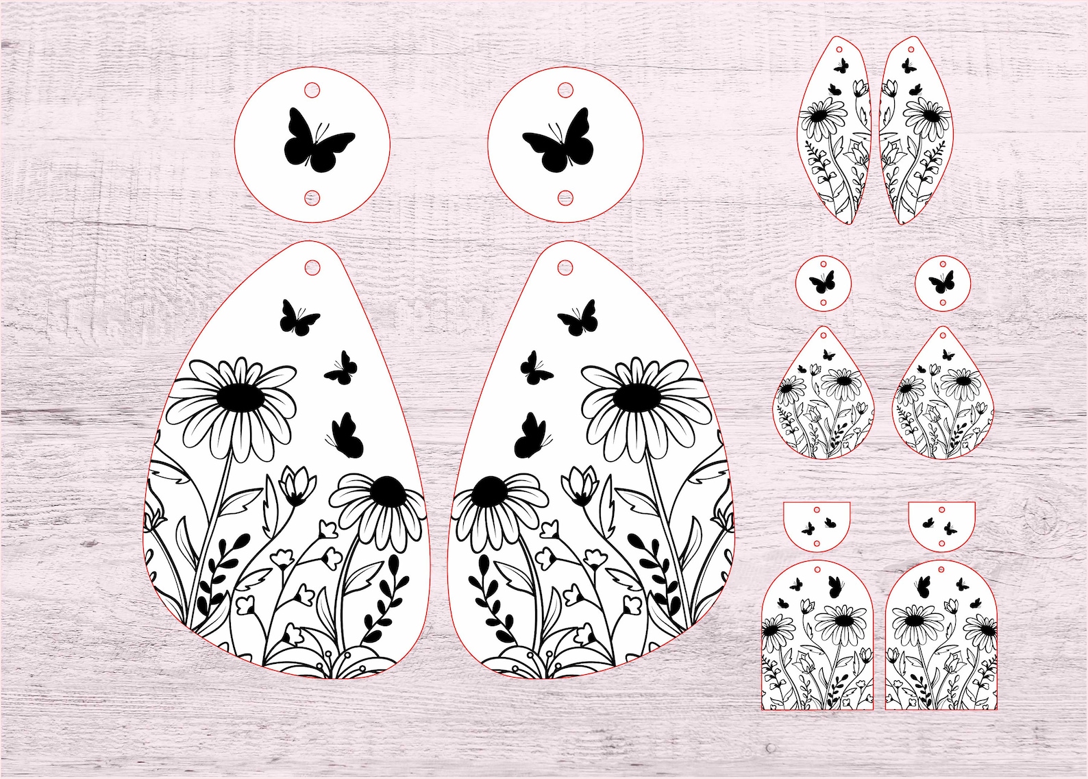 Wildflower Dangle Earring SVG File - Etsy