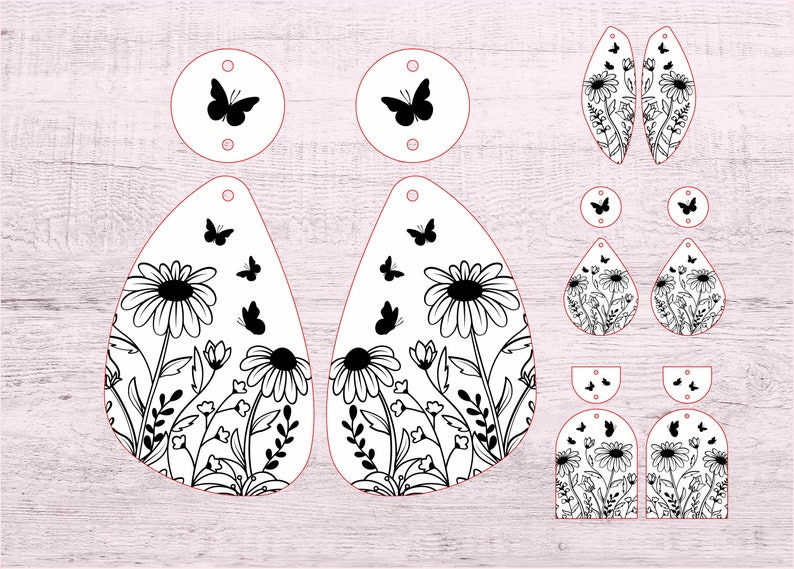 Wildflower Dangle Earring SVG File - Etsy