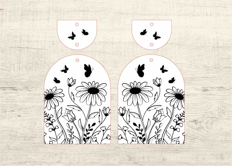 Wildflower Dangle Earring SVG File - Etsy