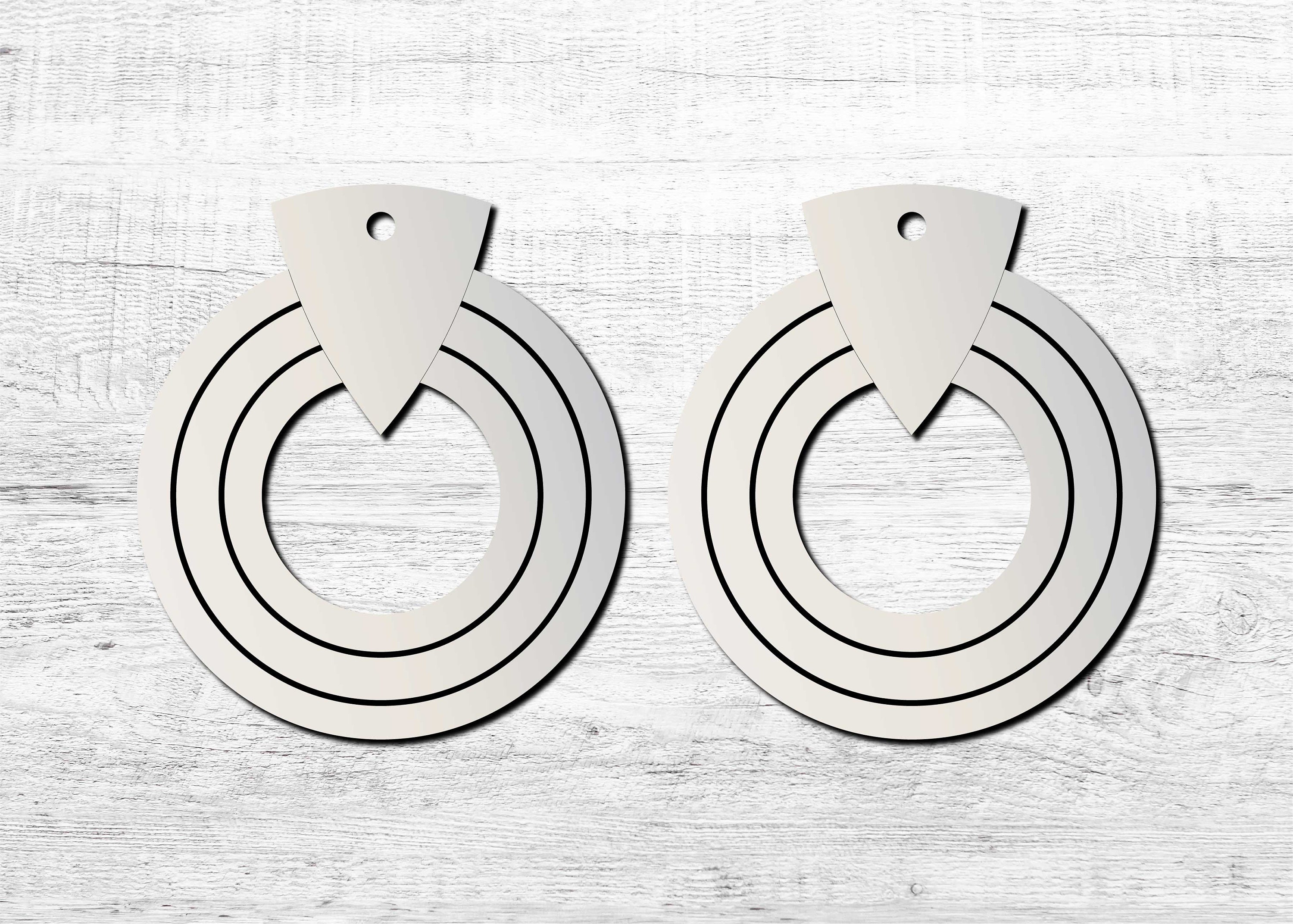 Circle Triangle Earring SVG File - Etsy