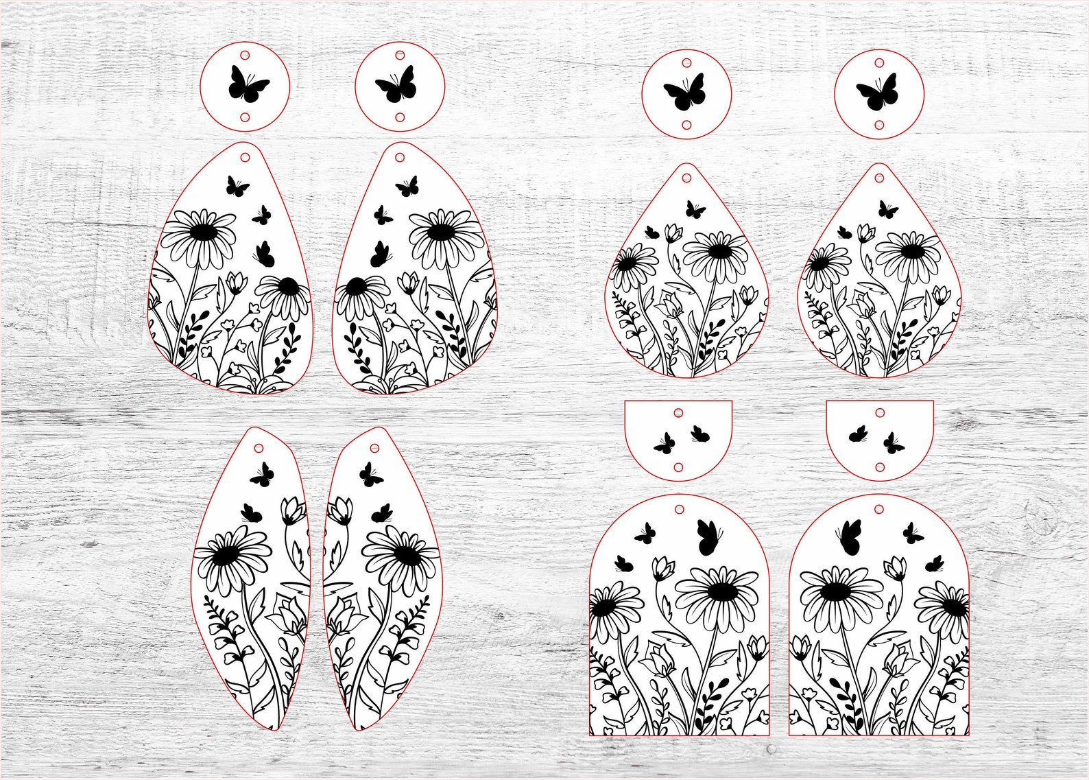 Wildflower Dangle Earring SVG File - Etsy