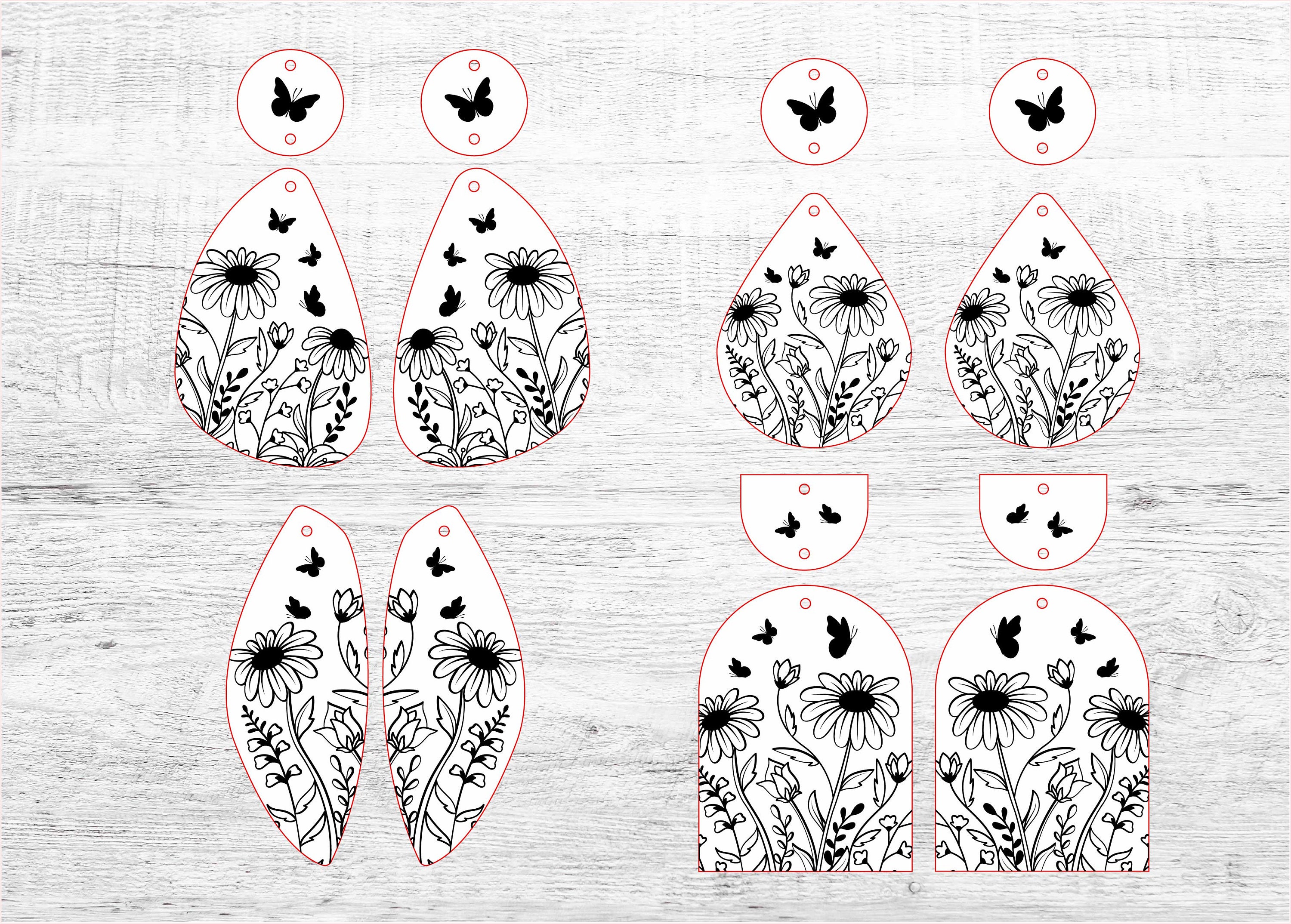 Wildflower Dangle Earring SVG File - Etsy