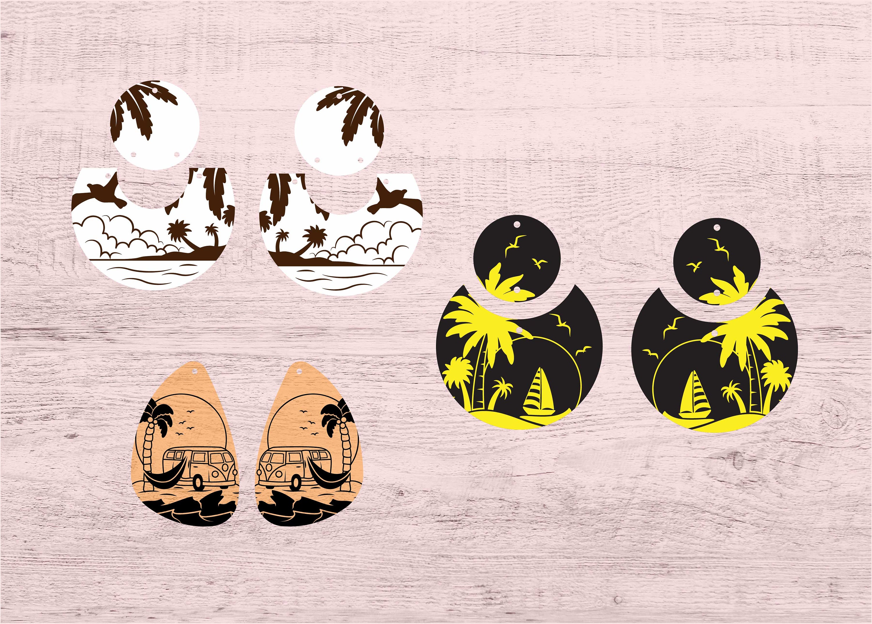 Summer Beach Dangle Earring Laser Cut File SVG - Etsy