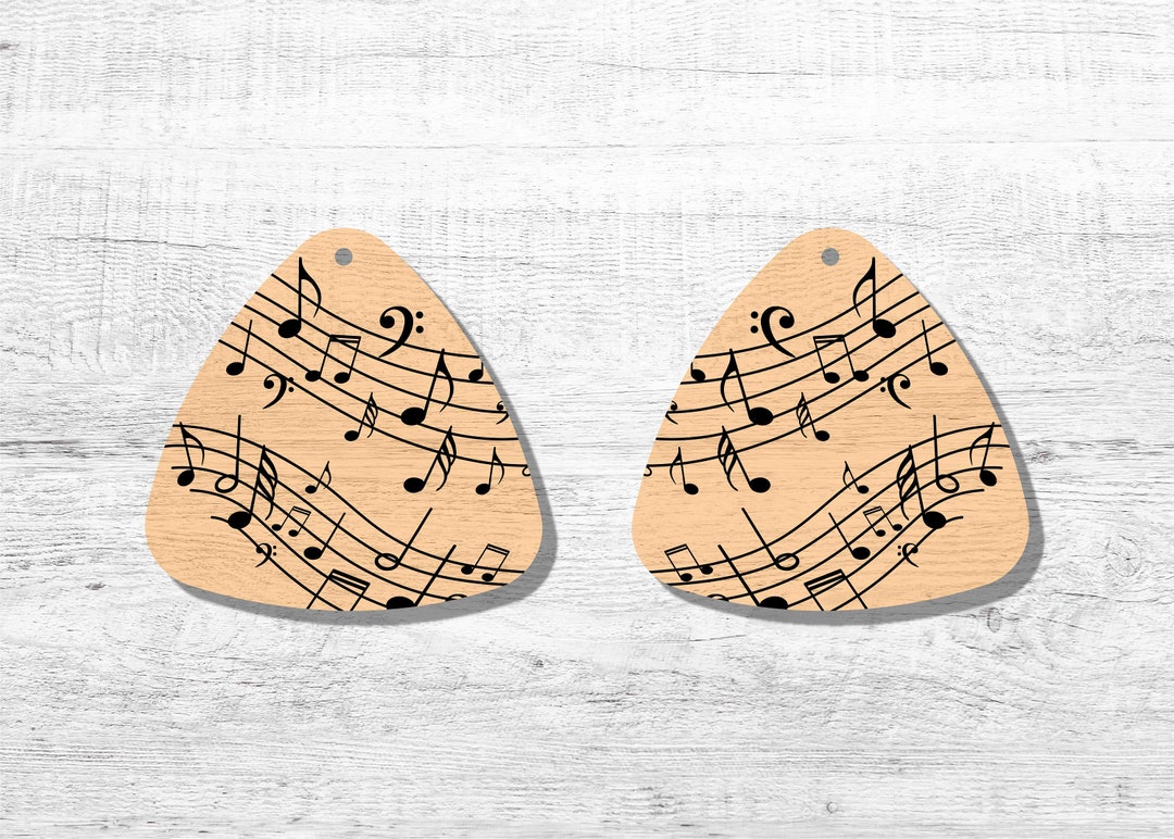Music Note Dangle Earring Laser Cut File SVG - Etsy