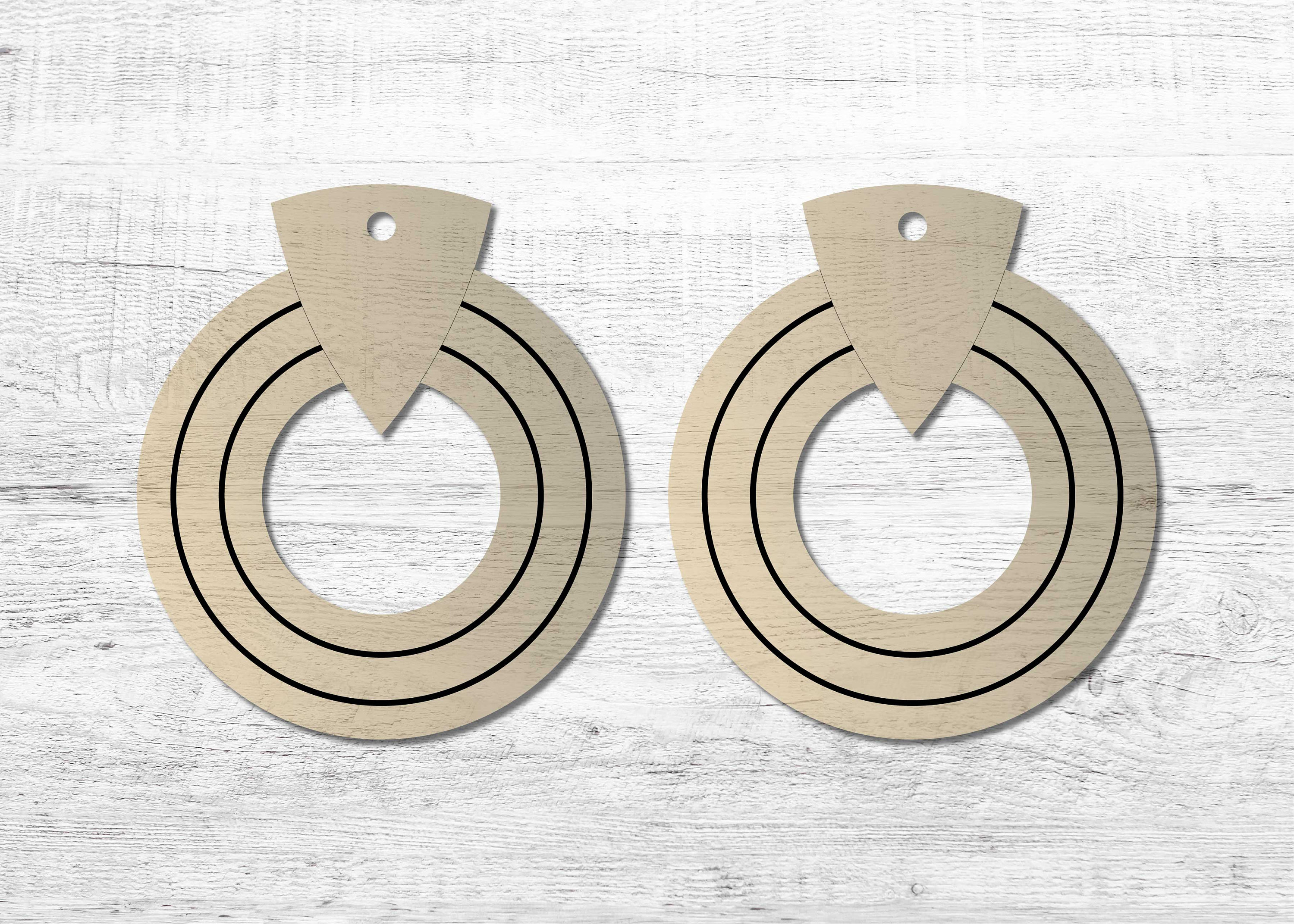 Circle Triangle Earring SVG File - Etsy