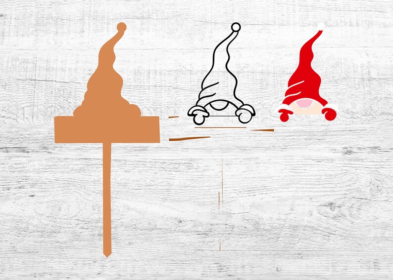 Peeking Gnome Plant Marker SVG - Etsy