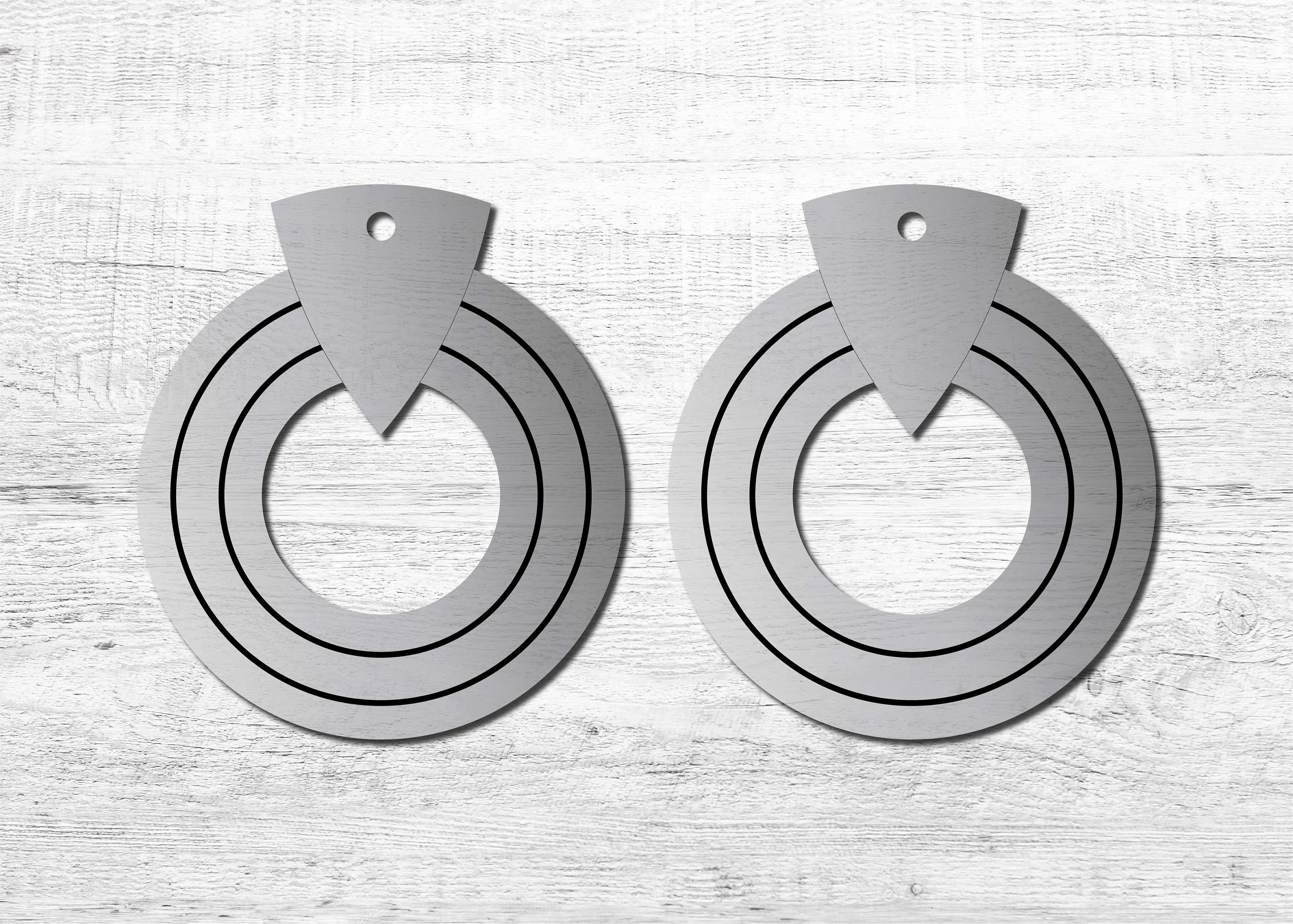 Circle Triangle Earring SVG File - Etsy