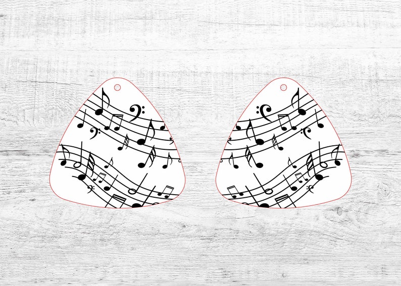 Music Note Dangle Earring Laser Cut File SVG - Etsy