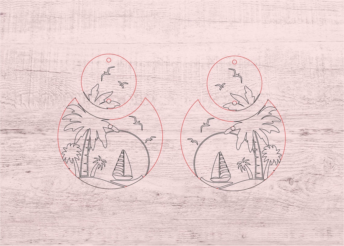 Summer Beach Dangle Earring Laser Cut File SVG - Etsy