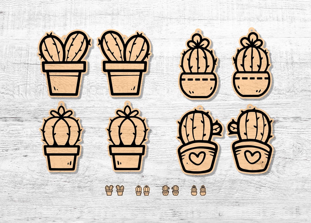 Succulent Earring SVG, Cactus Digital Download, Laser Cut File - Etsy