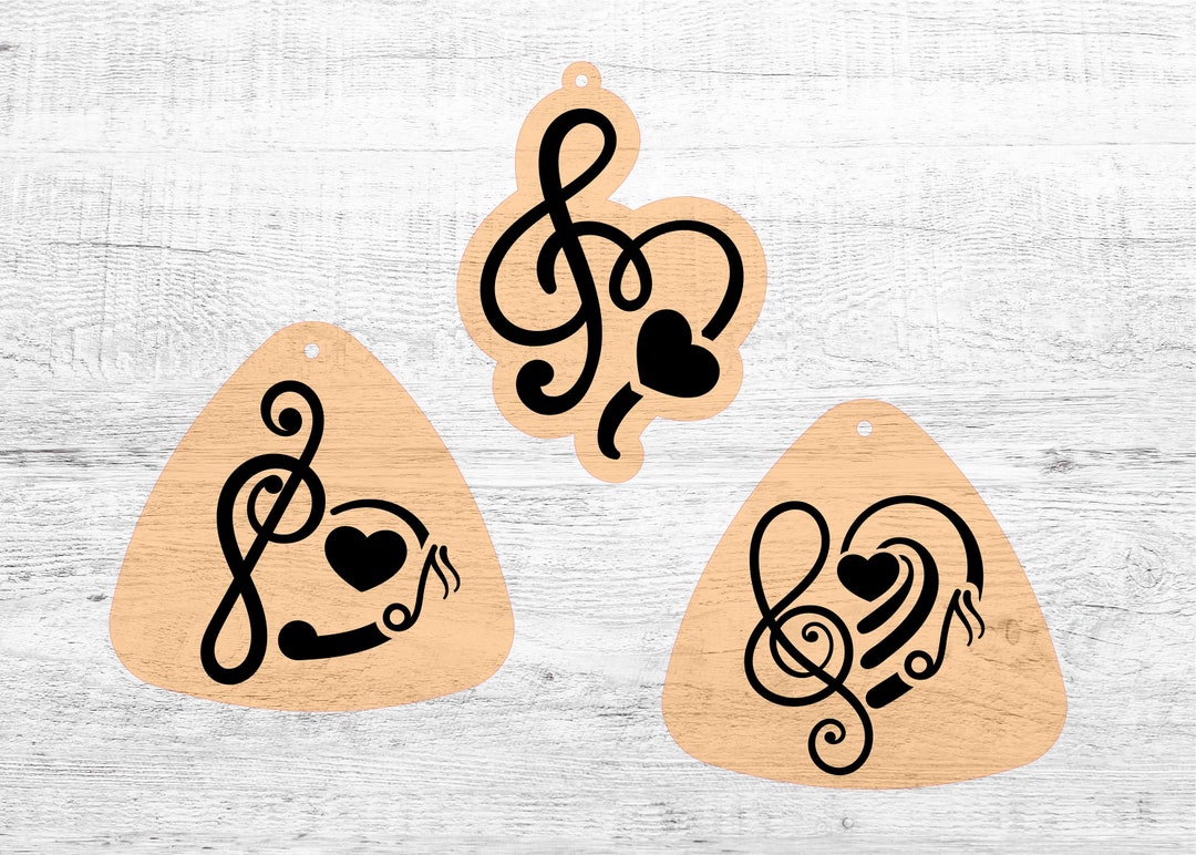 Violin Key Earring SVG Laser Cut File - Etsy