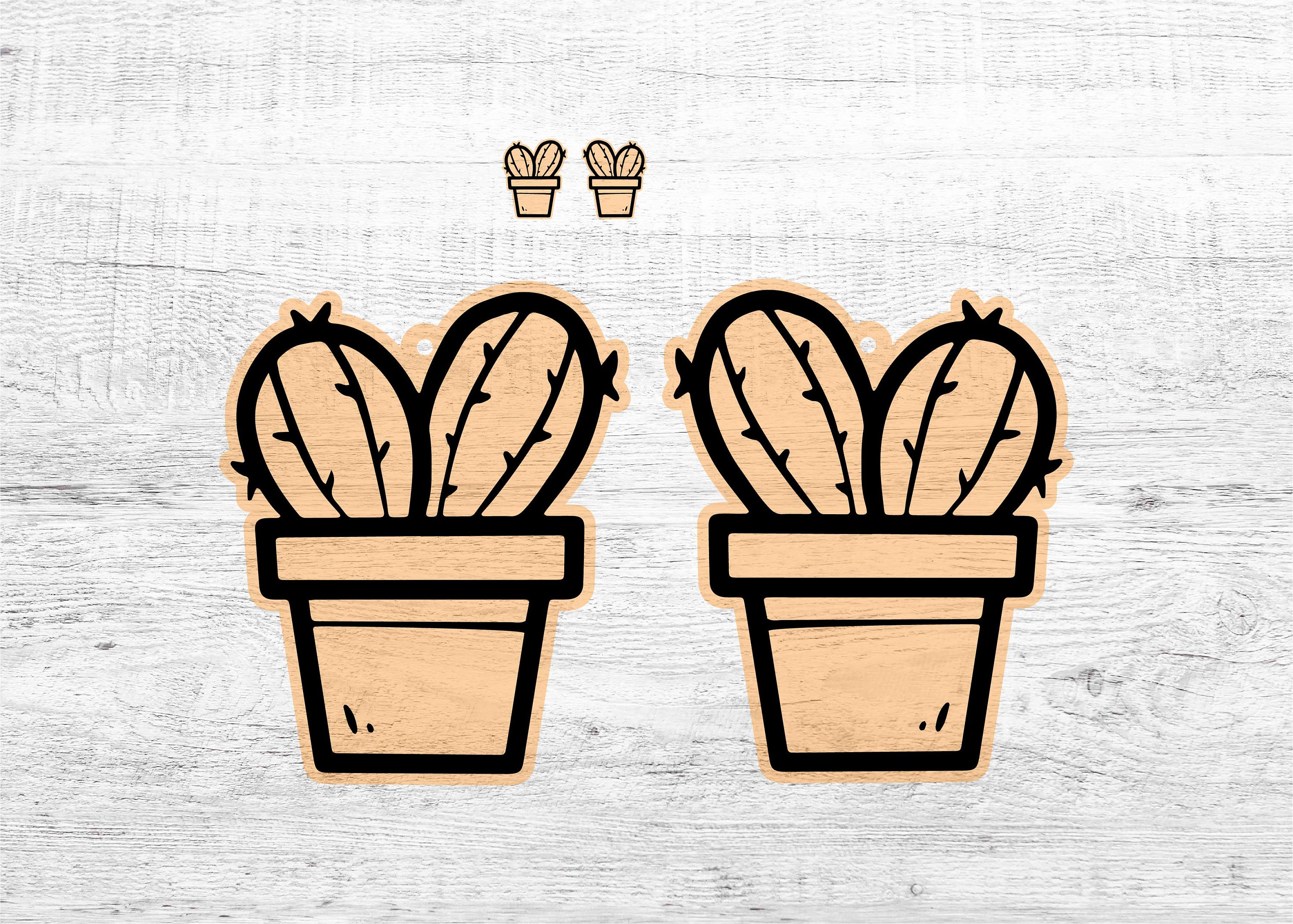 Succulent Earring SVG Cactus Digital Download Laser Cut File - Etsy
