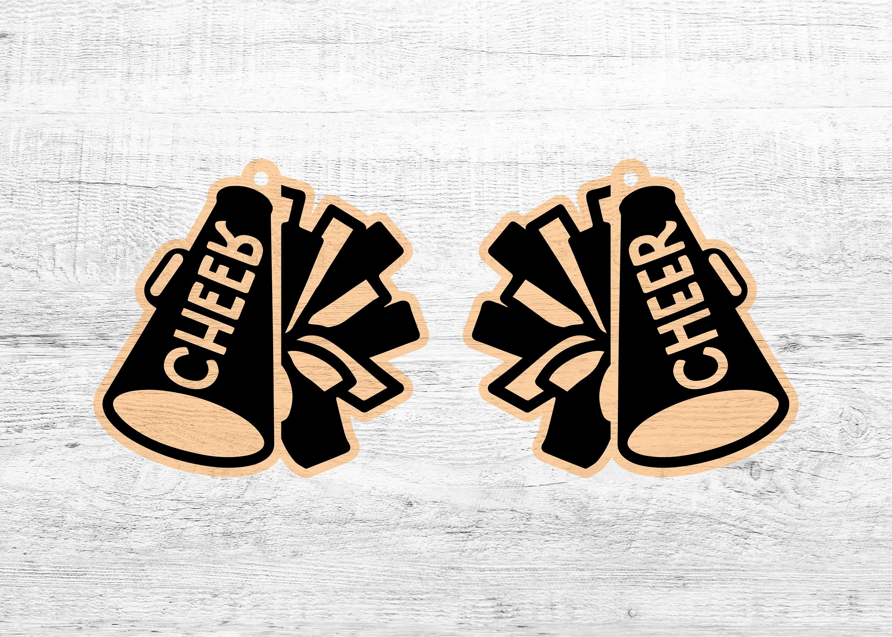 Cheer Dangle and Stud Earring Svg Keychain Svg - Etsy