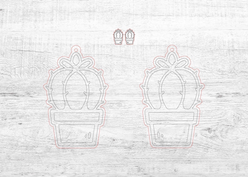 Succulent Earring SVG Cactus Digital Download Laser Cut File - Etsy