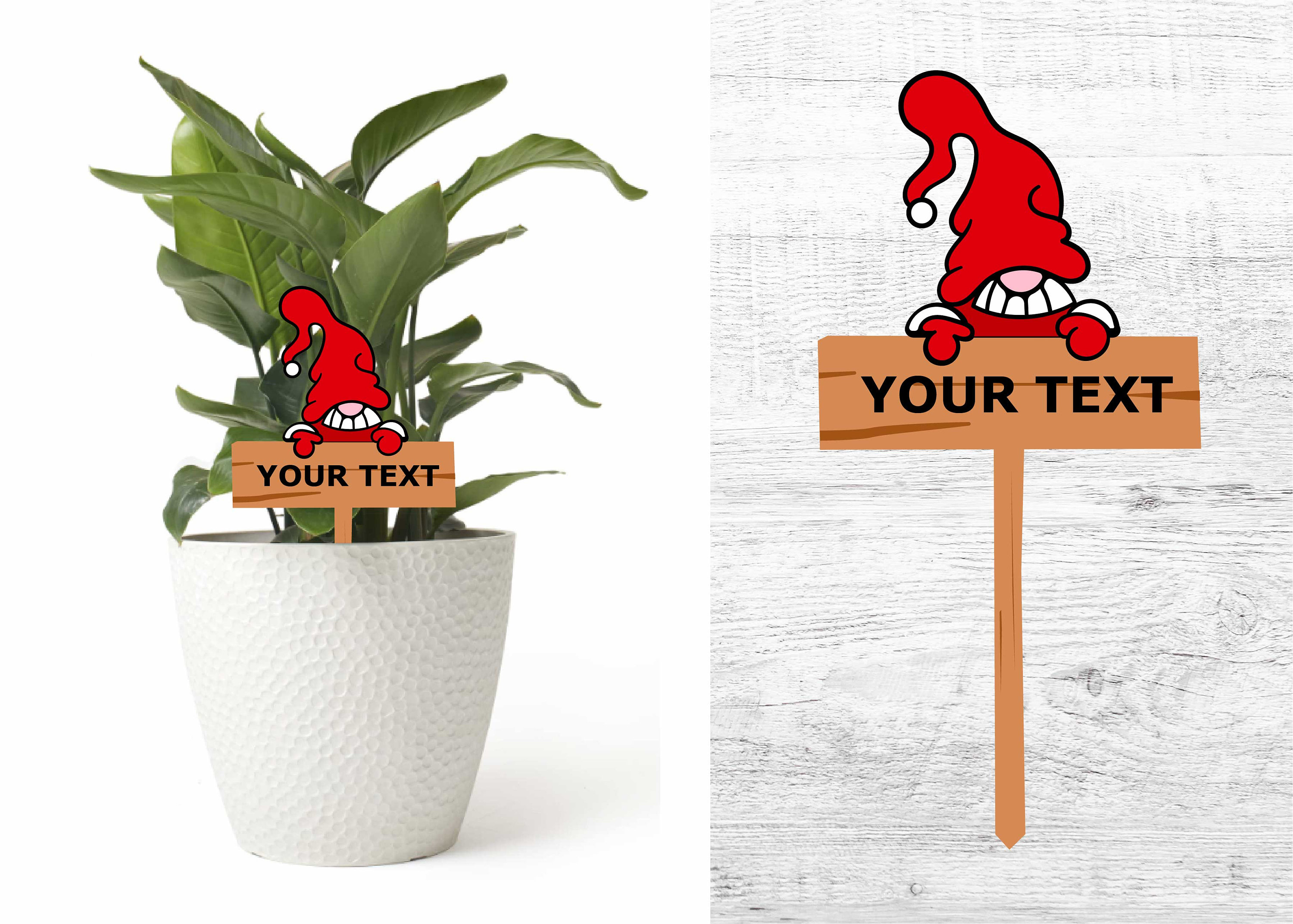 Cute Garden Gnome Plant Marker SVG - Etsy