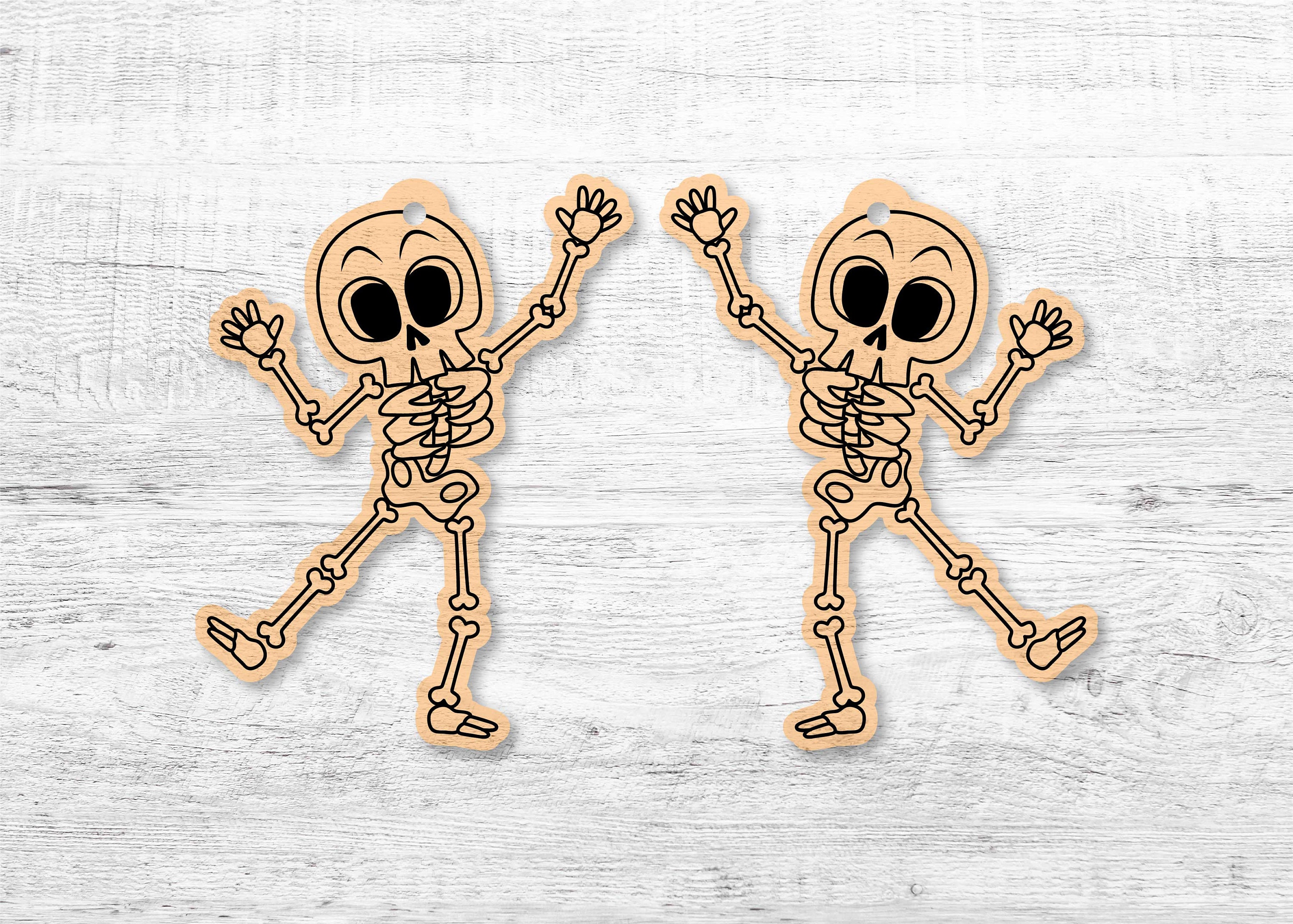 Skeleton Dangle Earrings Bundle SVG Halloween Hanging - Etsy
