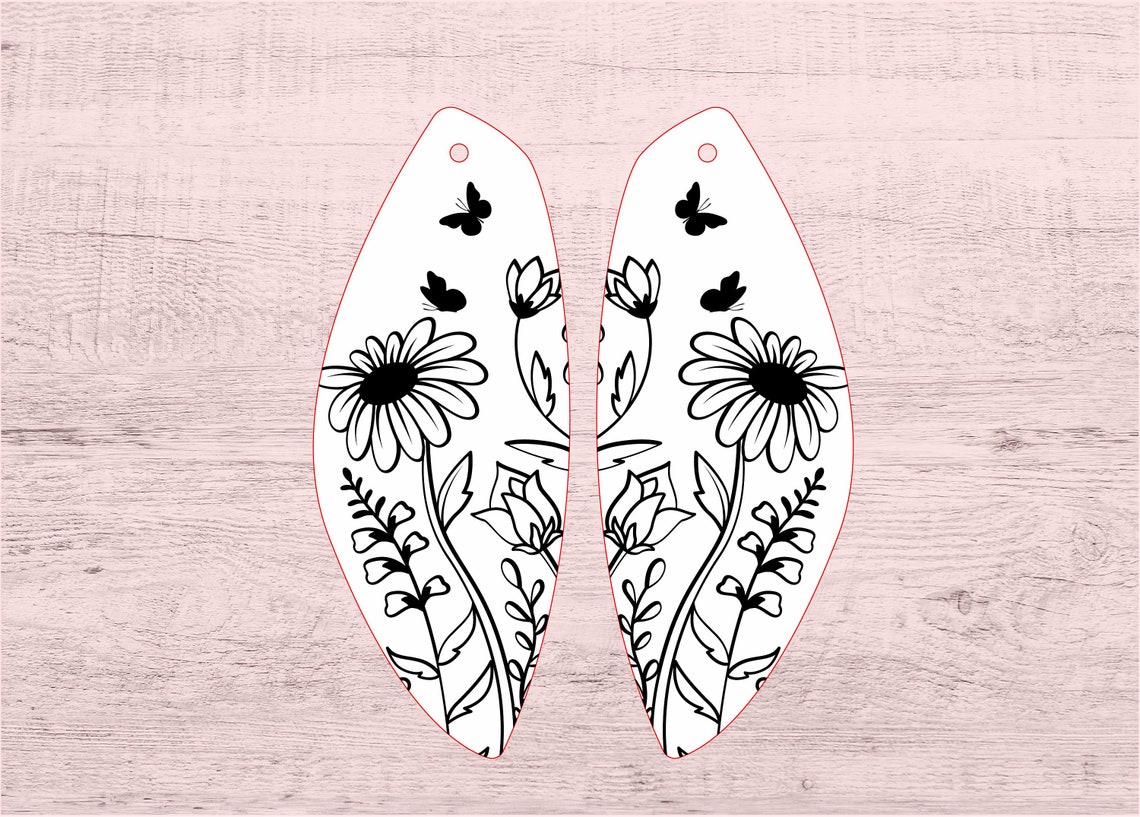 Wildflower Dangle Earring SVG File - Etsy