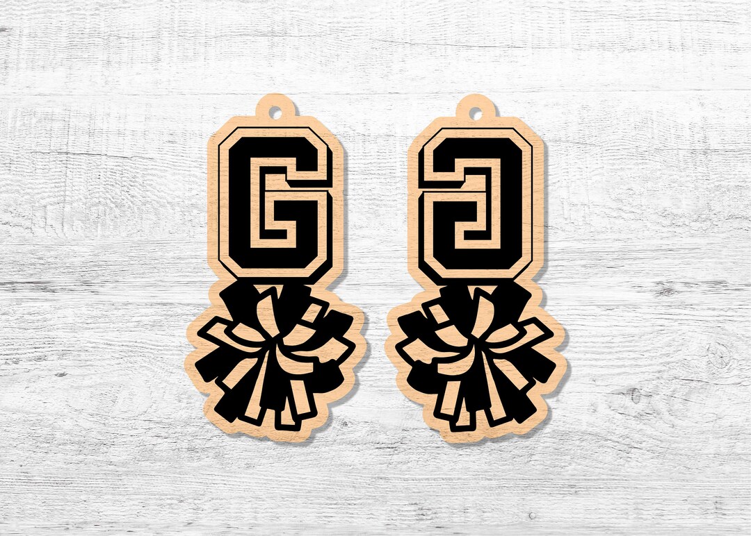Cheer Dangle Earring Svg, GO Svg - Etsy