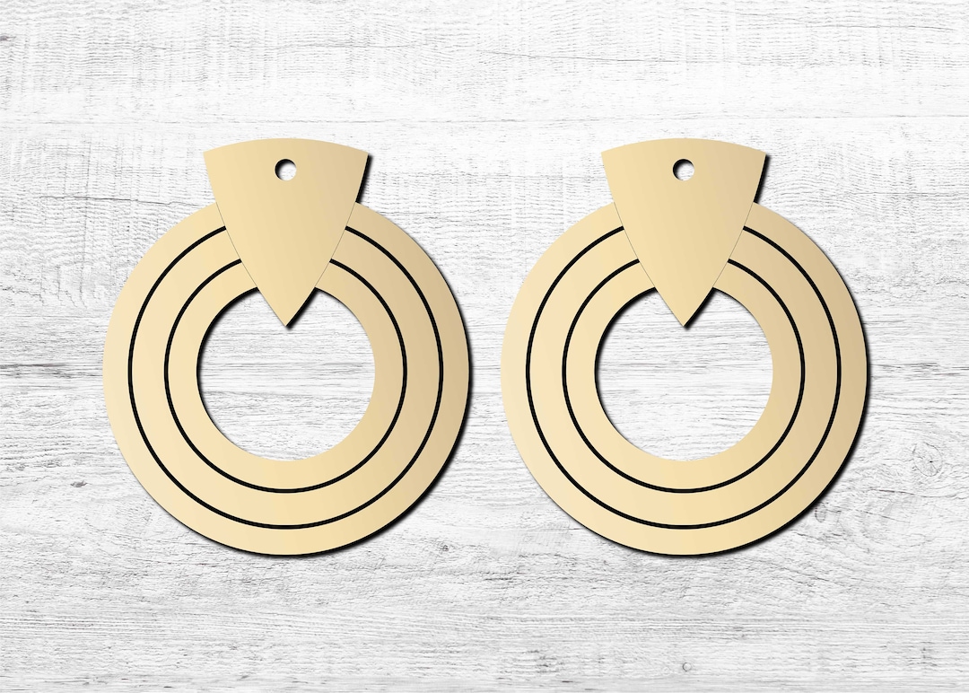 Circle Triangle Earring SVG File - Etsy