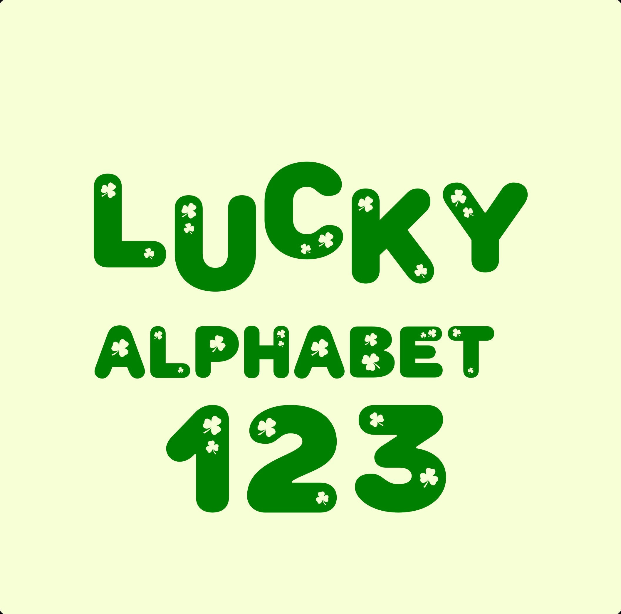 Shamrock Font St Patrick alphabet Lucky Letters 32 | Etsy