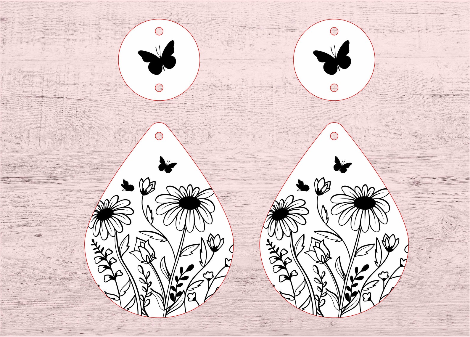 Wildflower Dangle Earring SVG File - Etsy
