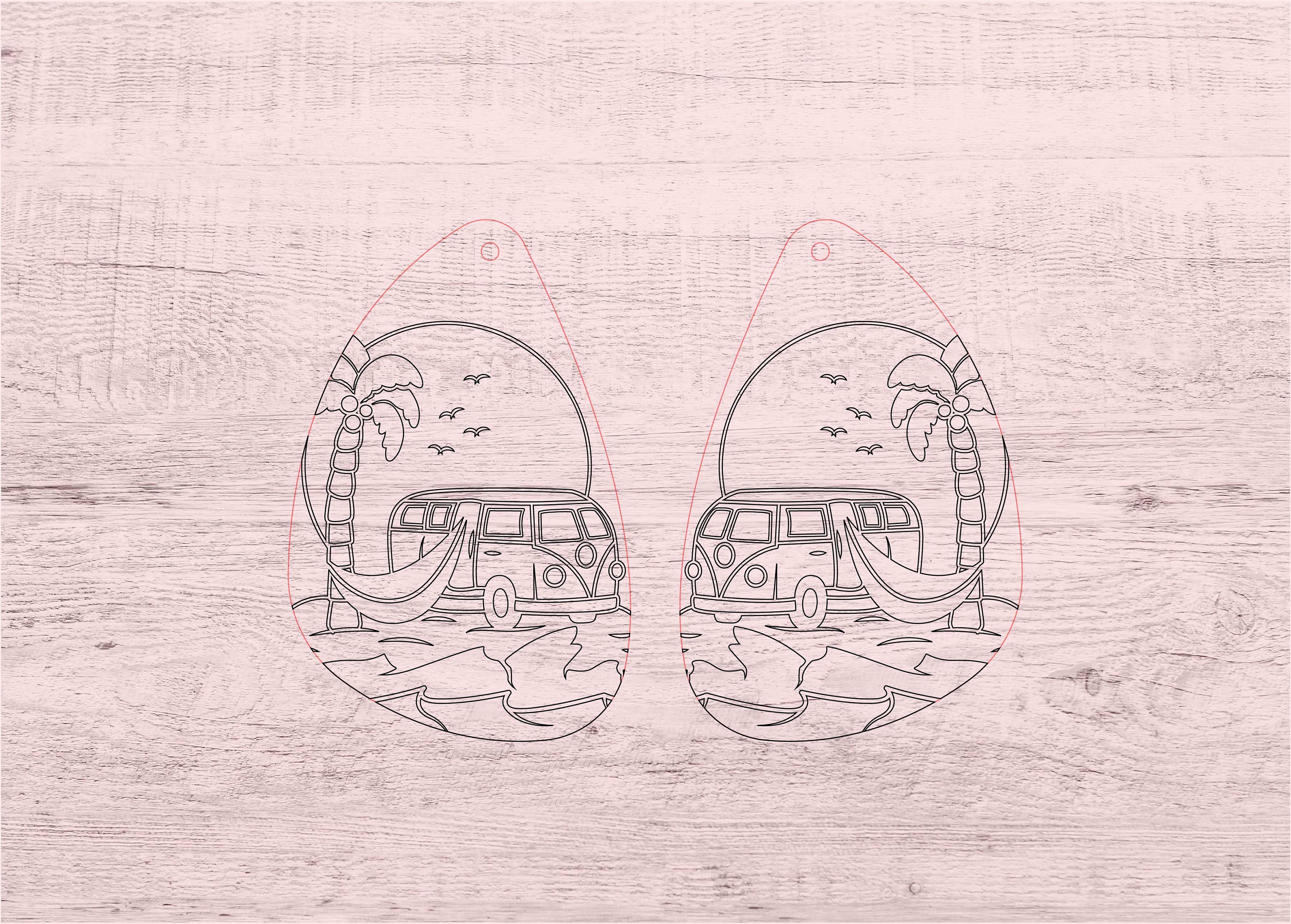 Summer Beach Dangle Earring Laser Cut File SVG - Etsy