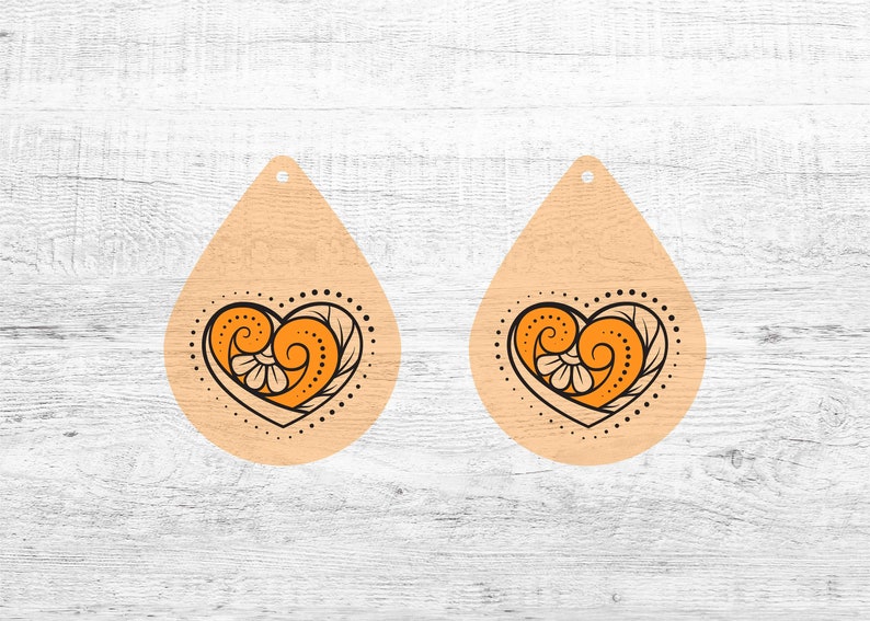 Teardrop Heart Earring SVG File for Valentine's Day DIY - Etsy Australia
