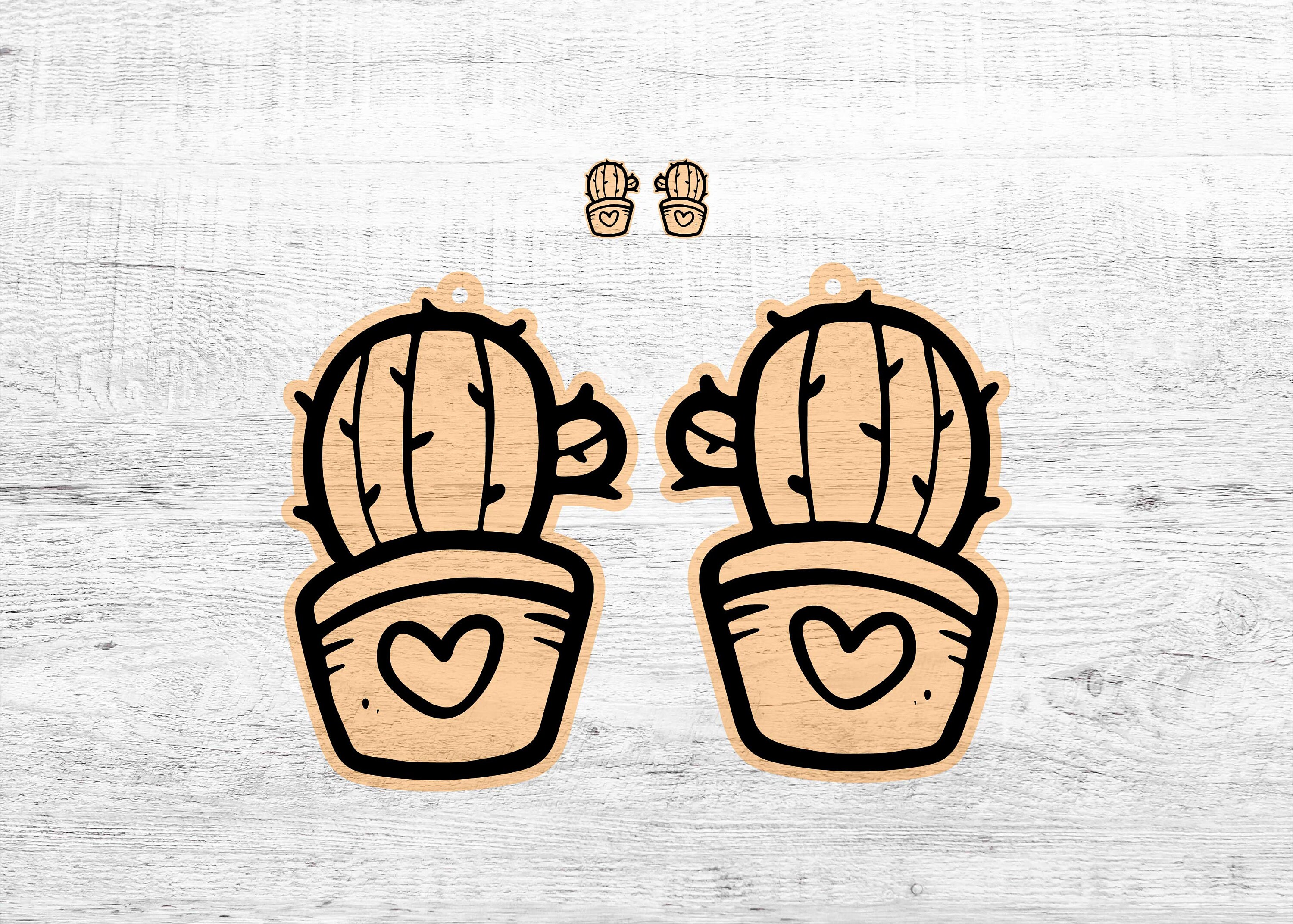 Succulent Earring SVG Cactus Digital Download Laser Cut File - Etsy