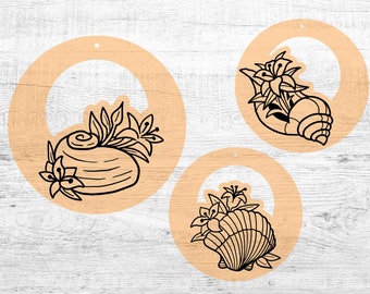 46 Sea Earrings SVG Star Fish Shell Horse Earring SVG Cut File Faux ...