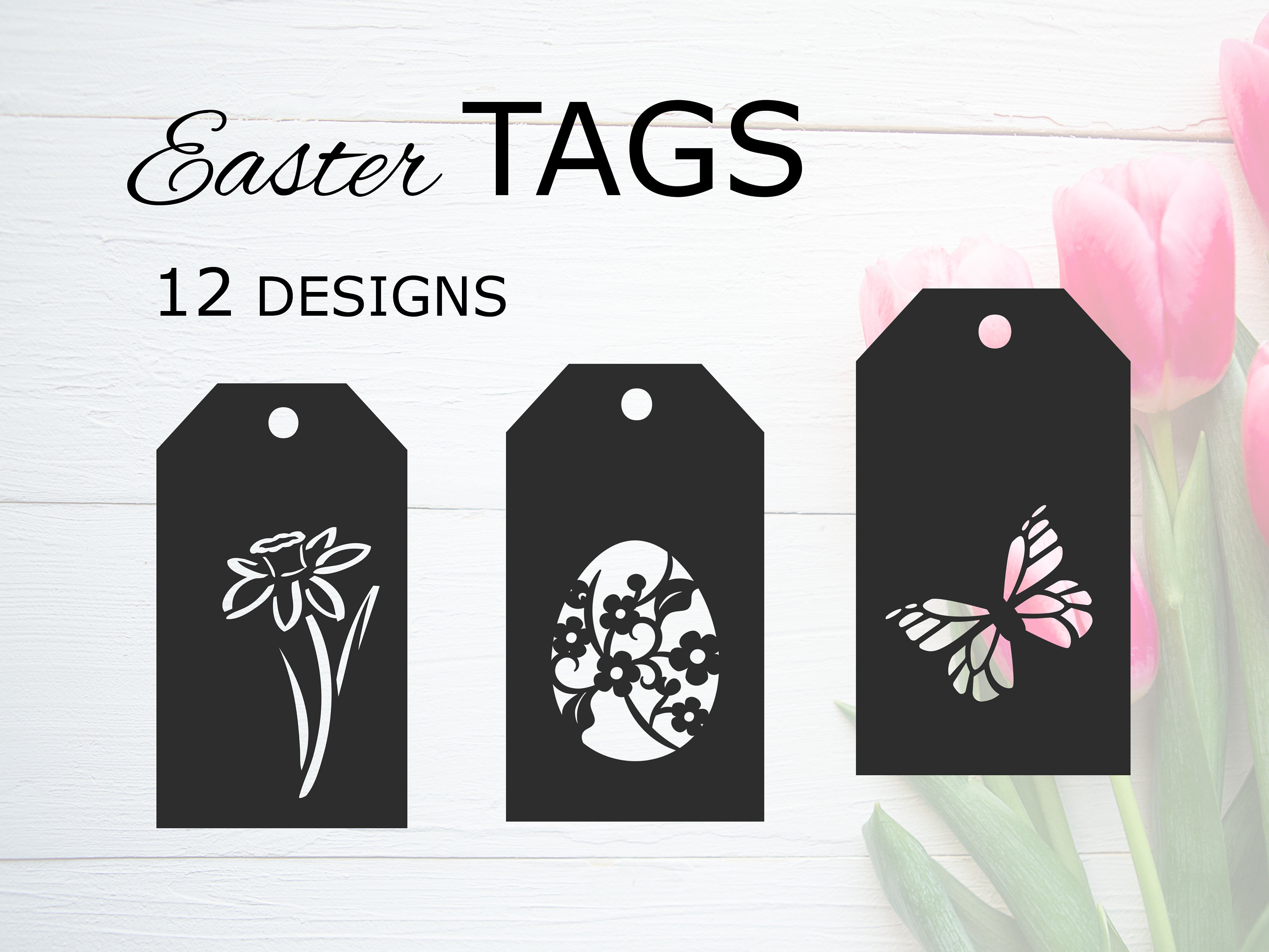 Easter Tags SVG 12 Laser Cutting Easter Tag designs Cricut | Etsy