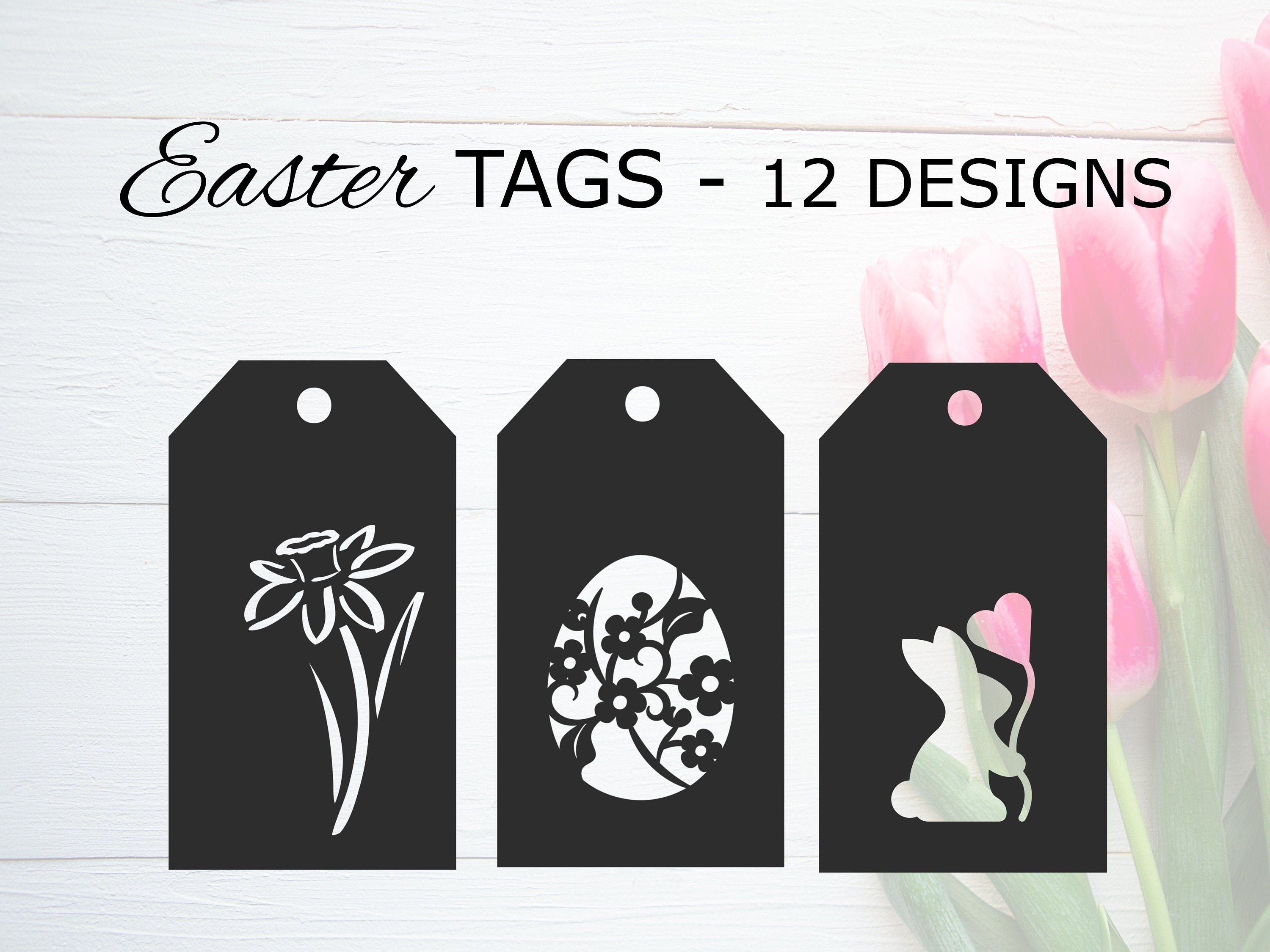 Easter Tags SVG 12 Laser Cutting Easter Tag designs Cricut | Etsy
