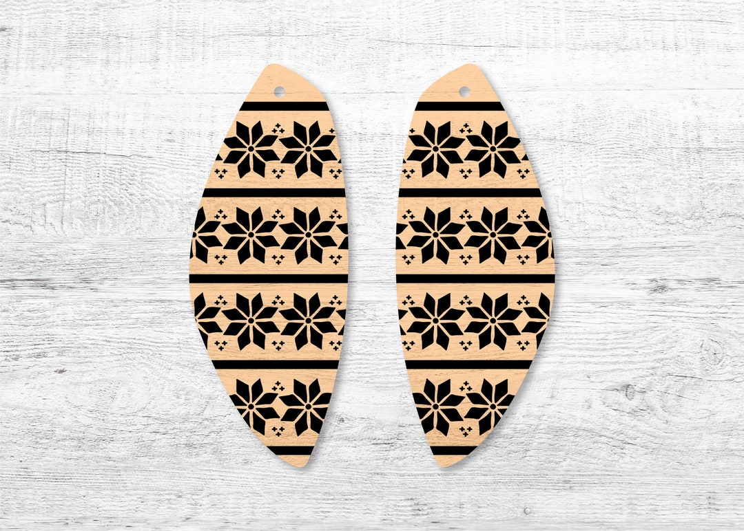 Winter Pattern Earring SVG File - Etsy