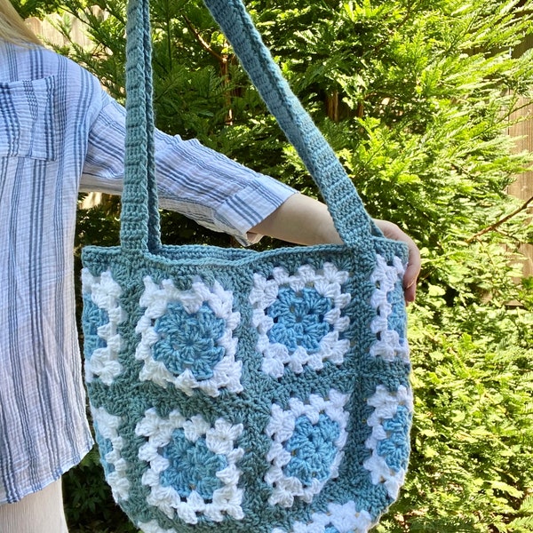 Blue Crochet Bag - Etsy