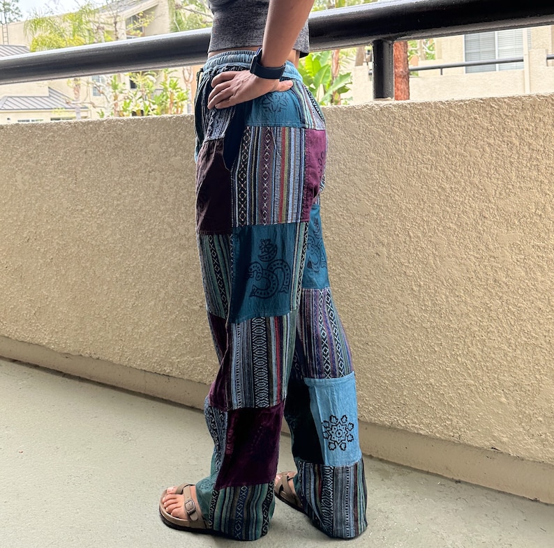 Himalayan Patchwork Hippie Pants With Pockets and Elastic - Etsy