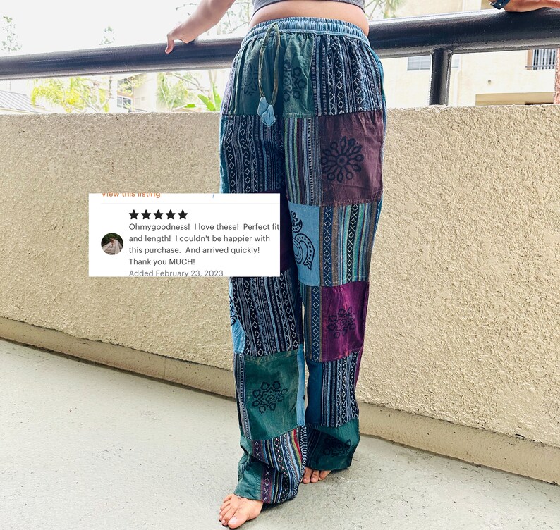 Himalayan Patchwork Hippie Pants With Pockets and Elastic - Etsy