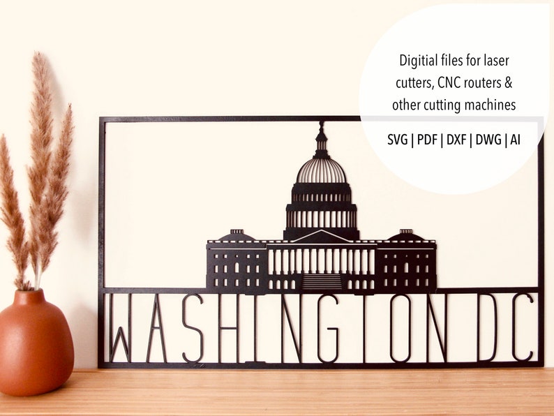 Capitol Building Laser Cut Files Wall Art Digital Download Svg Pdf Dxf ...