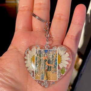 Heart Photo Keychain, Custom Photo Keychain, Resin Photo Keychain With ...