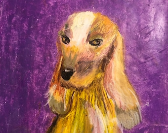 Oil Pastel Art Dog - Etsy