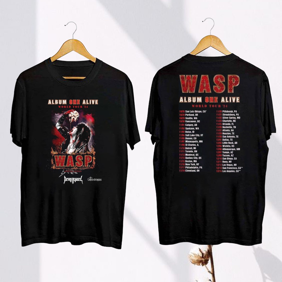 Graphic WASP Band Album on Alive 2024 Tour T-shirt, WASP Band Concert ...