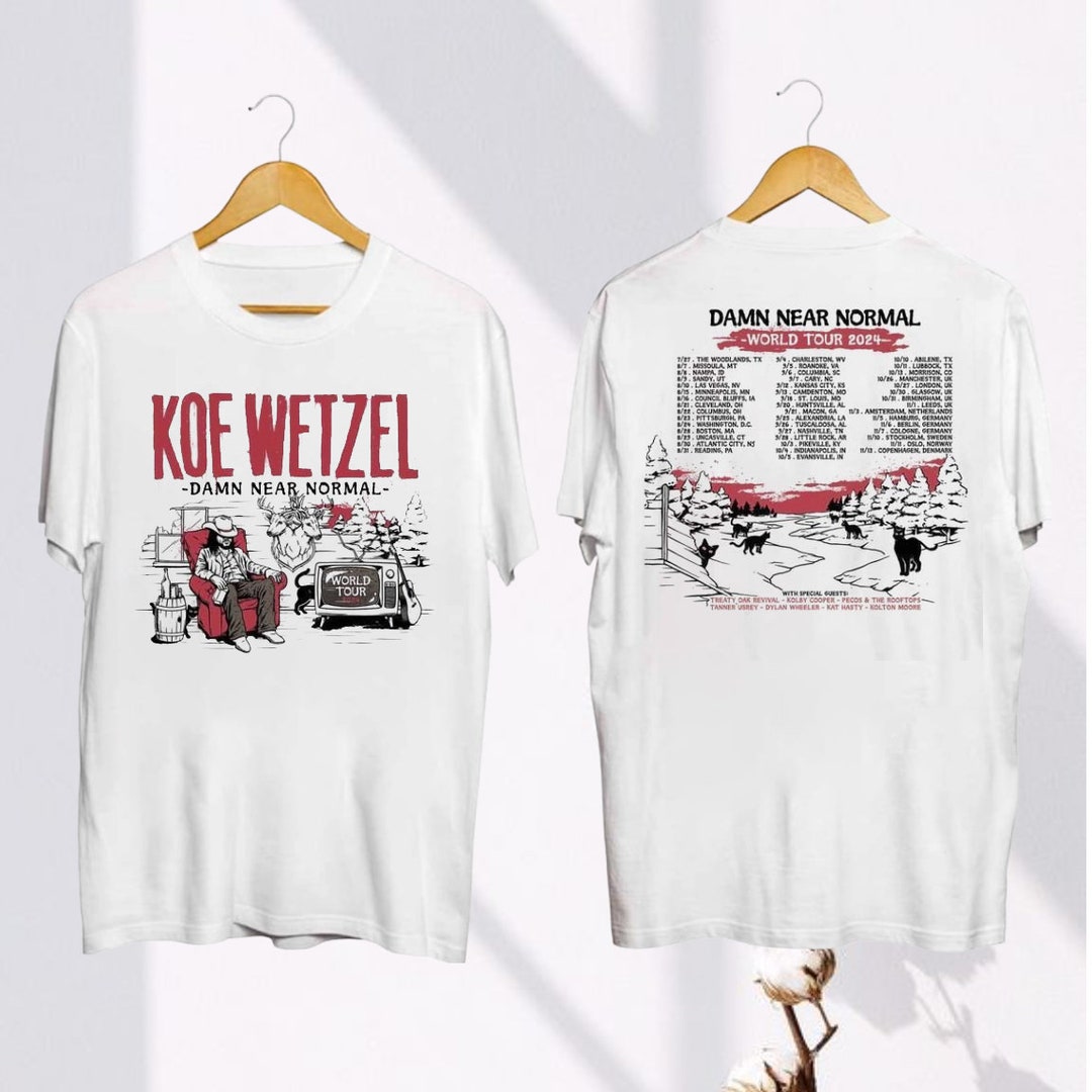 2024 Koe Wetzel Damn Near Normal Tour Shirt, Koe Wetzel Fan Gift, Koe ...